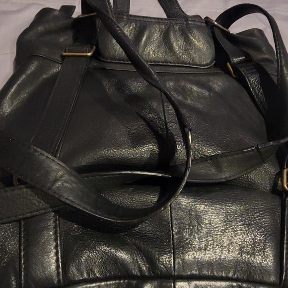 Aspen | Bags | Aspen Black Soft Leather Backpack Shoulder Bag | Poshmark